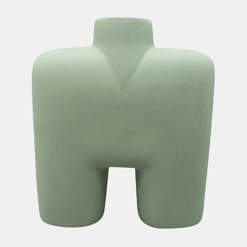 7" Dark Sage Two Leg Ceramic Vase - Wilford & Lee Home Accents