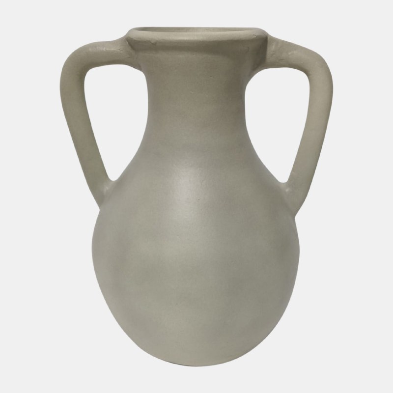 11" Sage Ceramic Two Handled vase - Wilford & Lee Home Accents