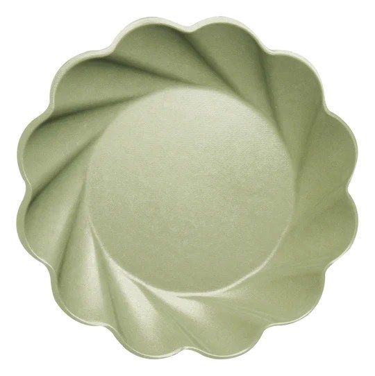 Pack of Eight 10" Round Sage Scallop Edge Paper Plates - Wilford & Lee ...