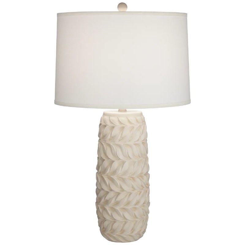 29" White Horizon Leaf Pattern Table Lamp - Wilford & Lee Home Accents