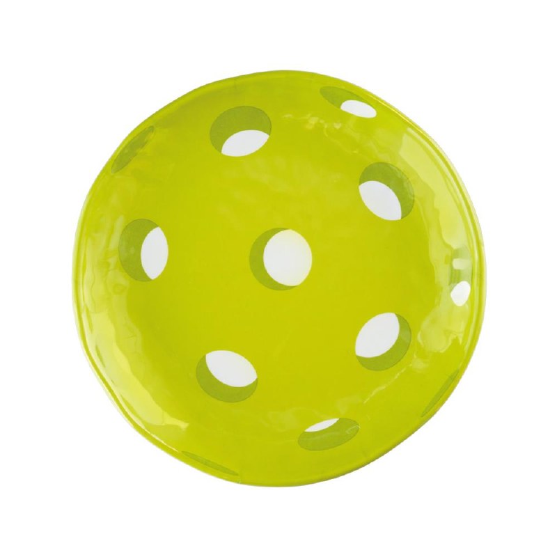 6" Round Green Melamine Pickleball Plate - Wilford & Lee Home Accents