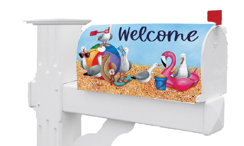 "Welcome" Silly Seagulls Mailbox Cover - Wilford & Lee Home Accents