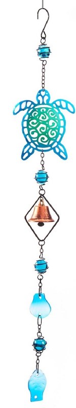 21" Blue and Green Sea Turtle Bell Drop - Wilford & Lee Home Accents