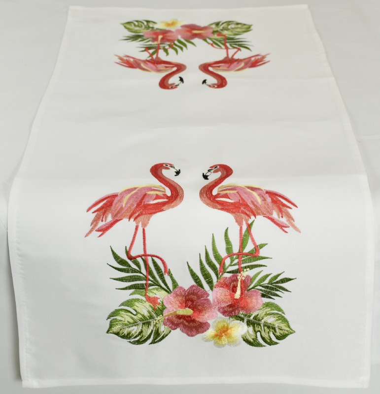 36" Flamingo Table Runner - Wilford & Lee Home Accents