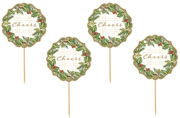 Pack of 24 4" "Cheers" Wreath Picks - Wilford & Lee Home Accents