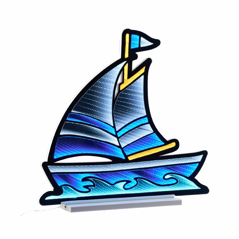 23" LED Multicolor Sailboat Infinity Light - Wilford & Lee Home Accents