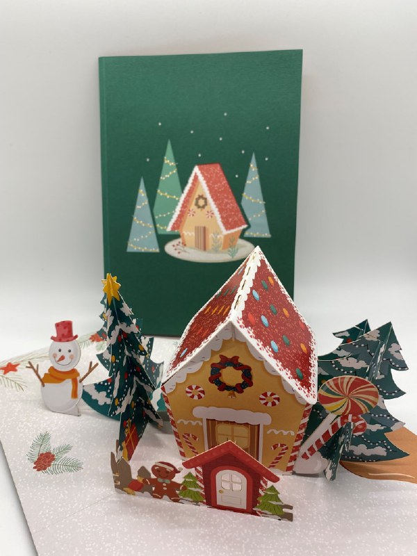 Gingerbread House Pop-Up Holidayy Card - Wilford & Lee Home Accents