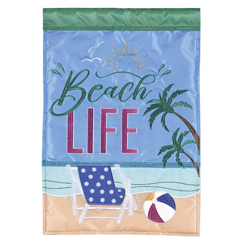 18" x 13" "Beach Life" Beach Chair Mini Garden Flag - Wilford & Lee ...