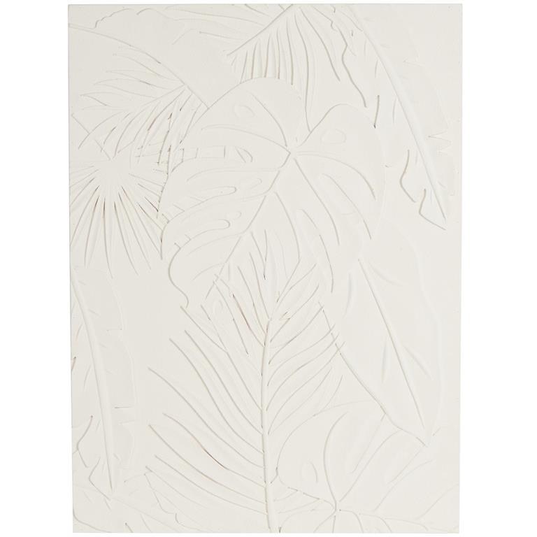 47" x 35" White Tropical Leaves Wall Plaque - Wilford & Lee Home Accents