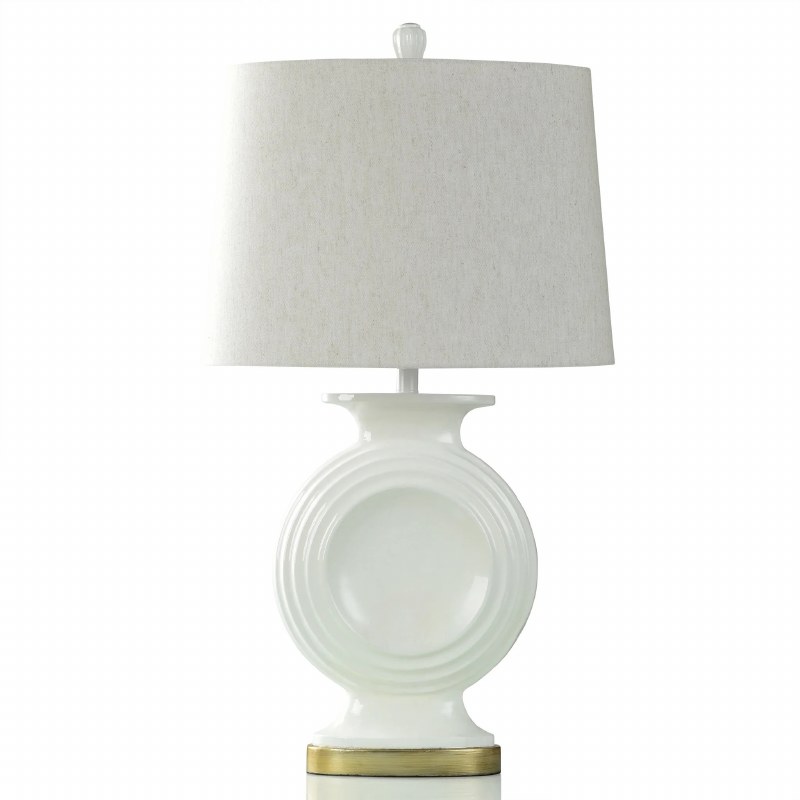 34" White Ring Disk Table Lamp - Wilford & Lee Home Accents