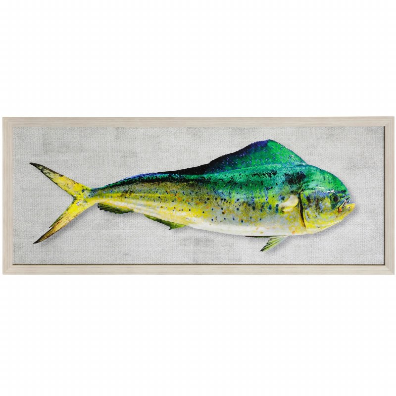 17" x 42" Mahi Mahi Coastal Gel Textured Framed Print - Wilford & Lee ...