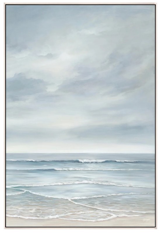 62" x 42" Short Crest Wave Framed Coastal Canvas - Wilford & Lee Home ...