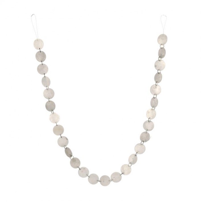 48" White Mother of Pearl Disk Garland - Wilford & Lee Home Accents