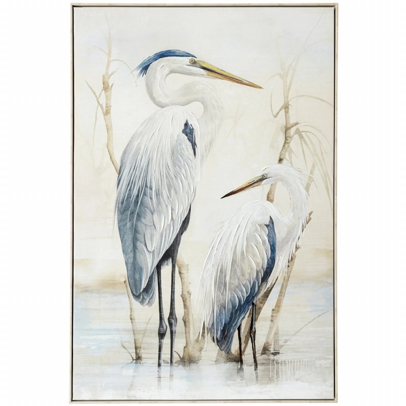 48" x 32" Southern Egret 1 Framed Coastal Canvas - Wilford & Lee Home ...