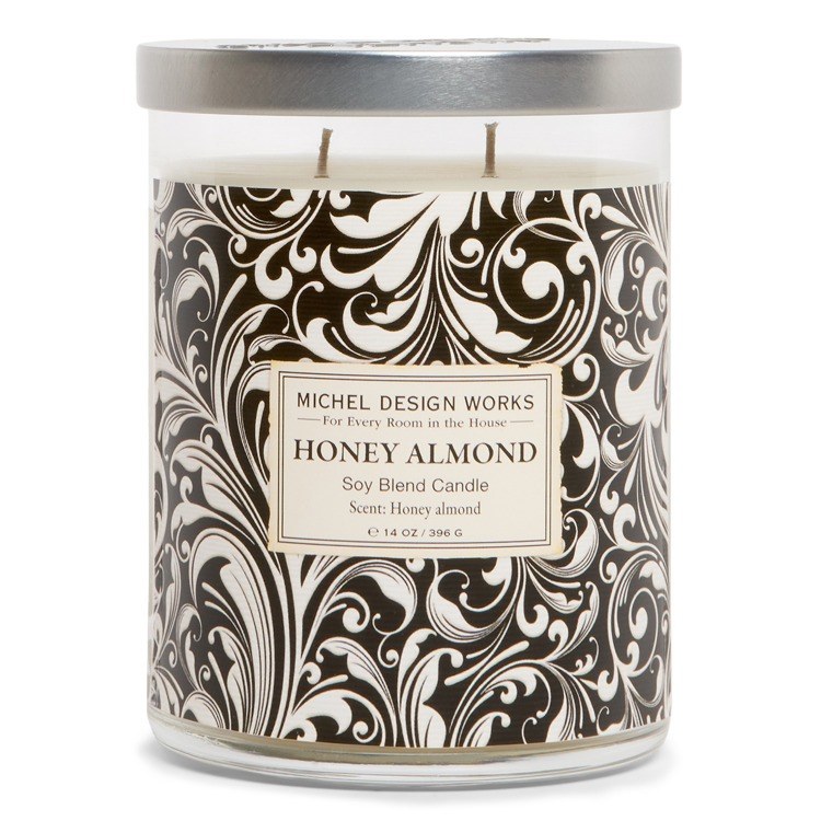 14 Oz Honey Almond Fragrance Glass Candle Jar - Wilford & Lee Home Accents