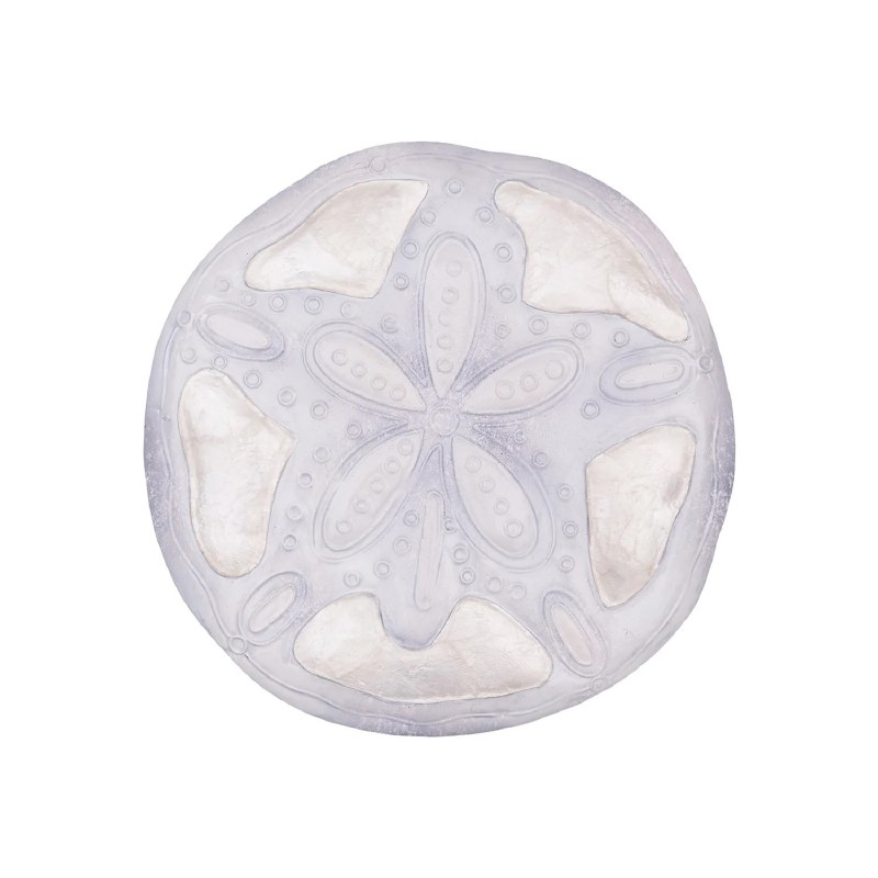 8" Round White Capiz Sand Dollar Coastal Wall Art Plaque - Wilford ...