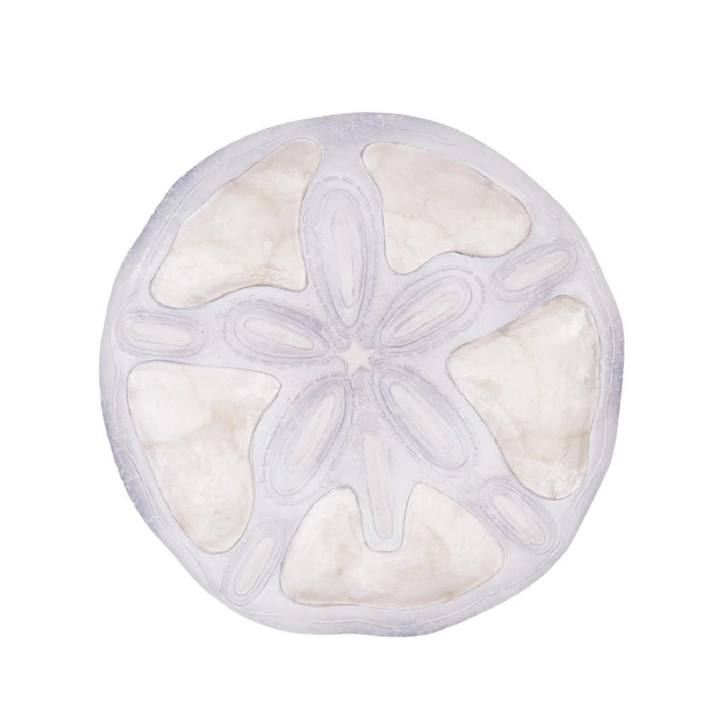 10" Round White Capiz Sand Dollar Coastal Wall Art Plaque - Wilford ...