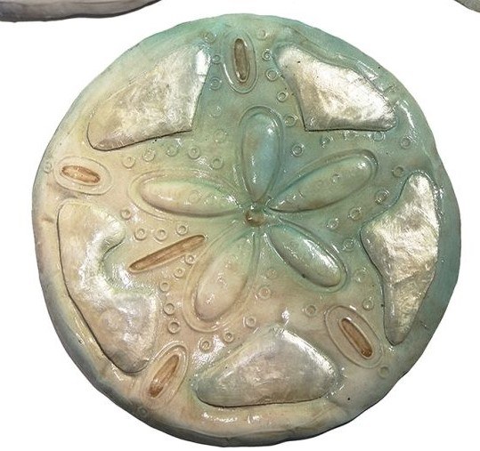 9" Round Multipastel Coastal Sand Dollar Capiz Wall Art Plaque ...