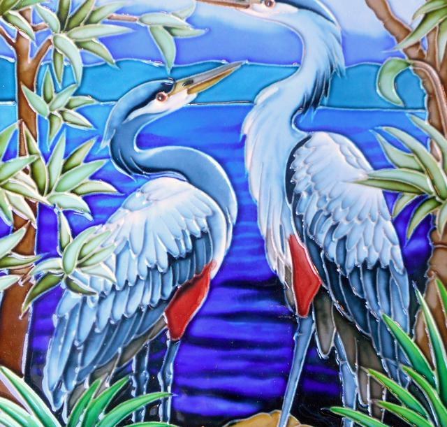 8" Sq Coastal Birds Tile - Wilford & Lee Home Accents