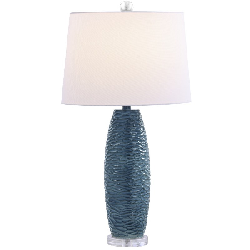 30" Dark Blue Textured Table Lamp - Wilford & Lee Home Accents