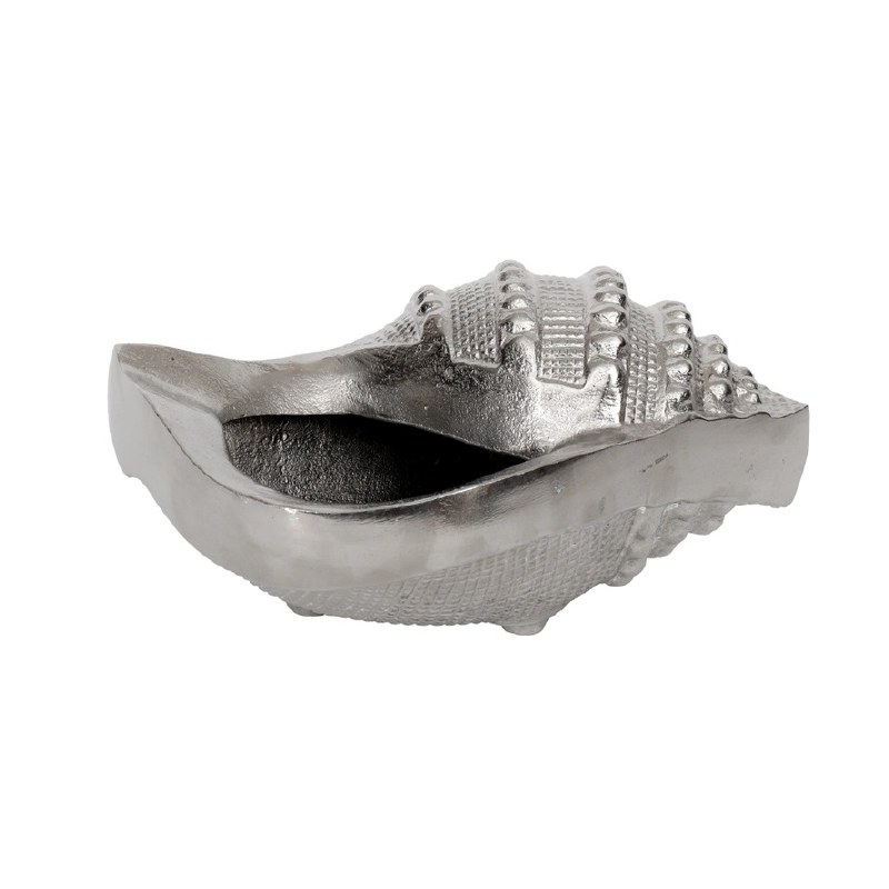 10" Silver Metal Decorative Coastal Conch Shell Bowl - Wilford & Lee ...