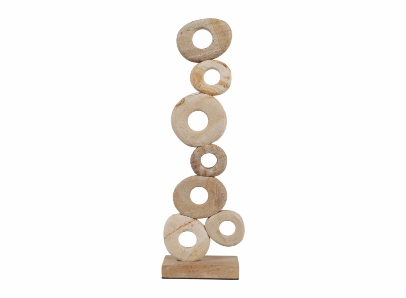 21" Beige Stone Rings Statue - Wilford & Lee Home Accents