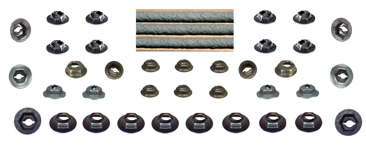 1969 Camaro RS Rally Sport Emblem Pal Nut Fastener Kit 28 Pieces - 1967 ...
