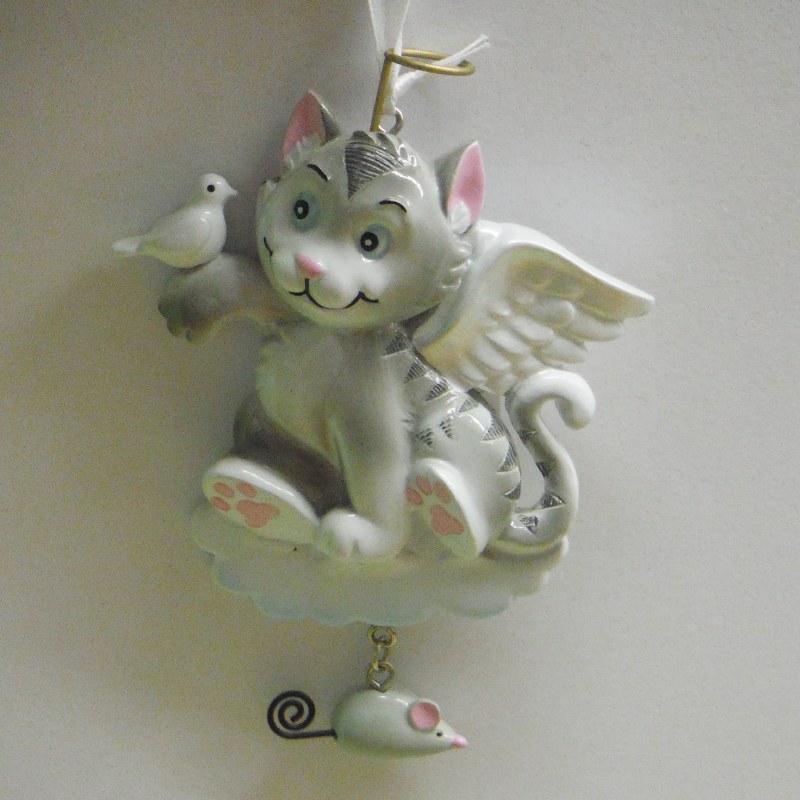 GREY CAT WITH WINGS "ANGEL CAT" - Kohl’s Stony Hill Tree Farm