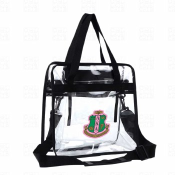 Alpha Kappa Alpha Crest Clear Zippered Totebag - The College Crib