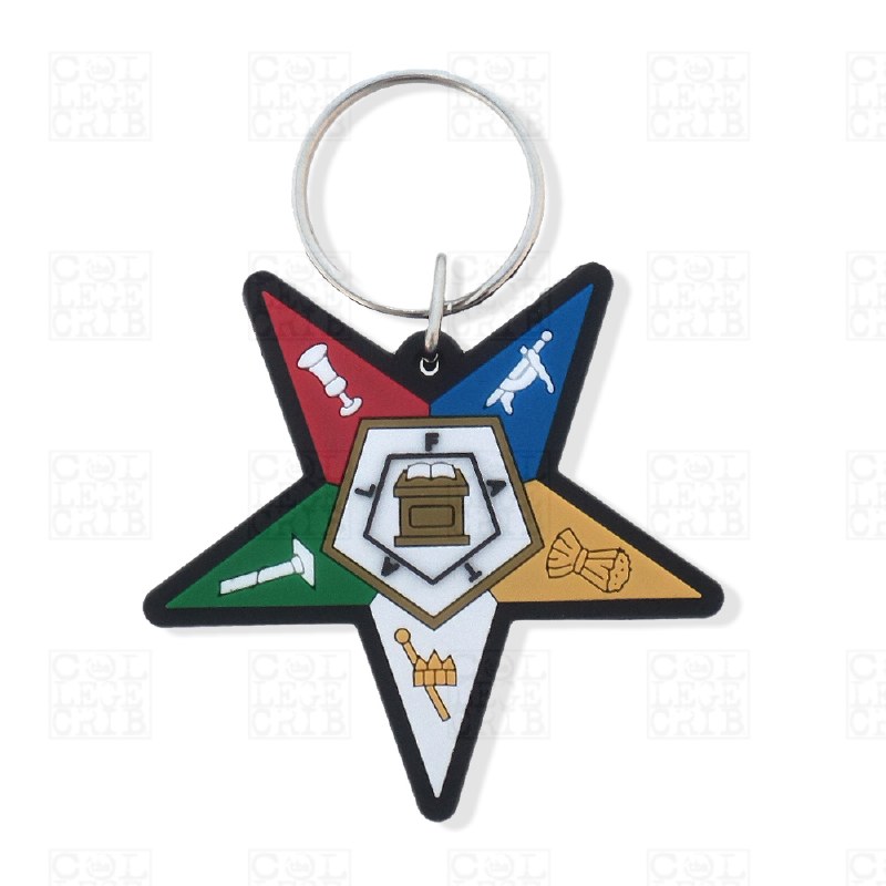 Order of the Eastern Star PVC Crest Keychain - The College Crib