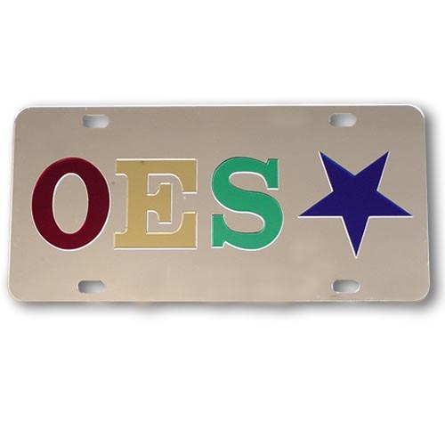 Order of the Eastern Star Silver Background Car Tag - The College Crib