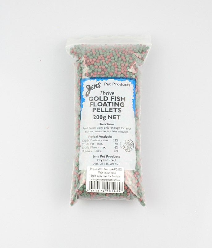 Jens Thrive Gold Fish Floating Pellets 200g Fish Food - Mega Pet Warehouse