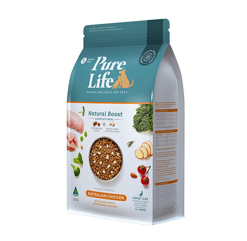 Pure Life Natural Boost Australian Chicken Adult Cat Dry Food 1.5kg ...