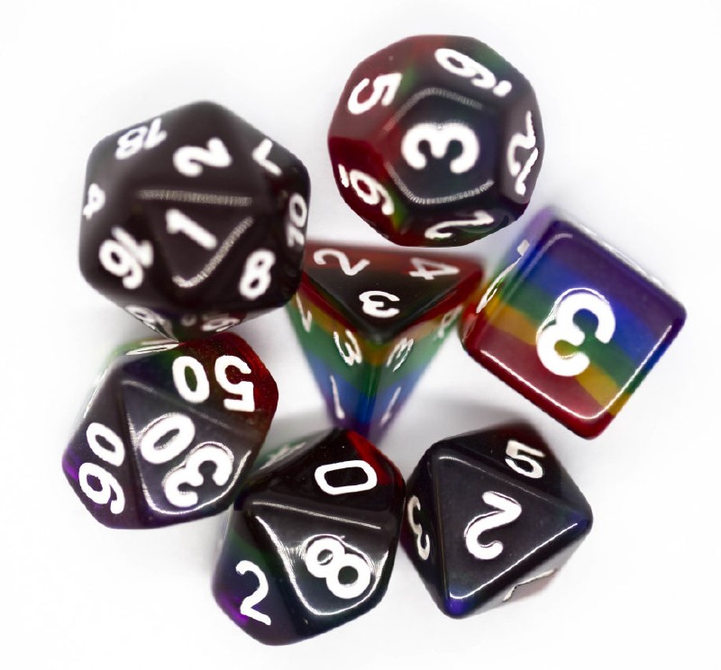 7-set Gradients - Translucent Rainbow Dice Set