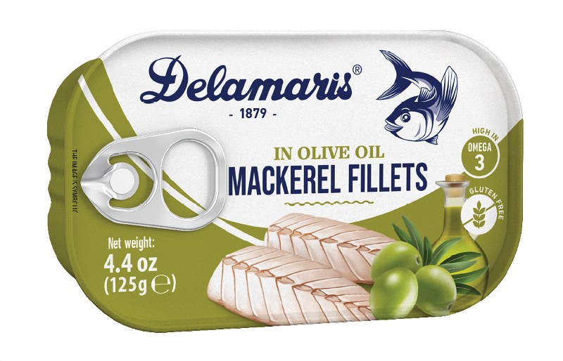 Delamaris Mackerel Fillets in Olive Oil 125g - PVEuroMarket.com