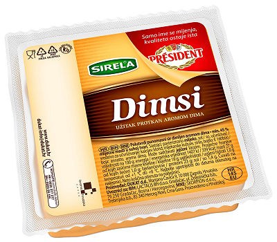 President Sirela Dimsi Smoked Cheese Block 400g R - PVEuroMarket.com