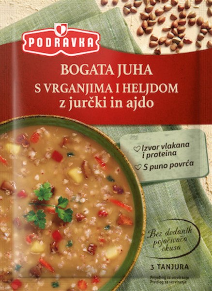 Podravka Hearty Vegetable Soup with Porcini Mushrooms and Buckwheat 70g