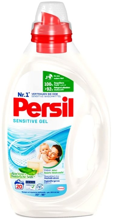 Persil Sensitive Gel Natural Aloe Vera Liquid Laundry Detergent 1L ...