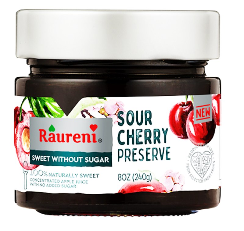 Raureni Sour Cherry Preserve No Sugar Added 240g - PVEuroMarket.com