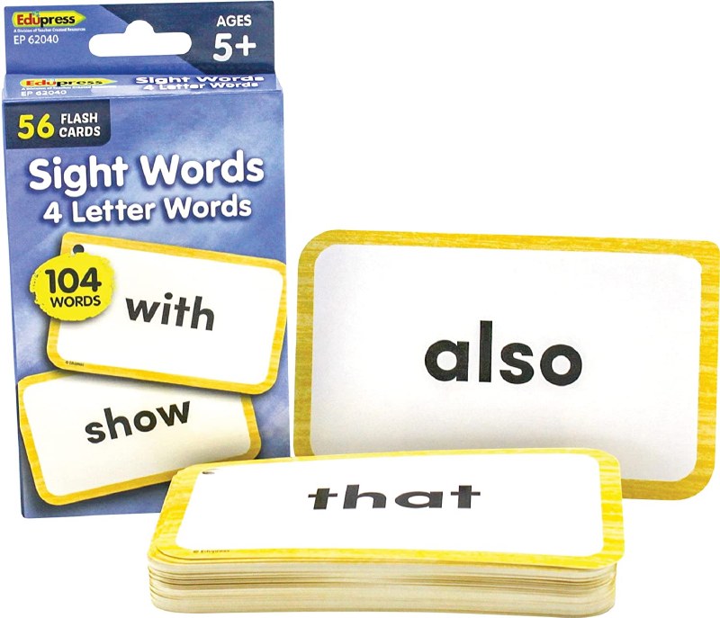 FLASH CARDS 4 LETTER SIGHT WORDS - MARCO'S EMPORIUM