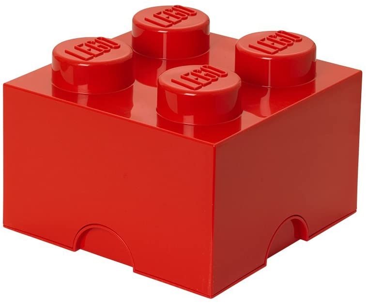 LEGO RED STORAGE CASE 4 KNOBS 1 DRAWER - MARCO'S EMPORIUM