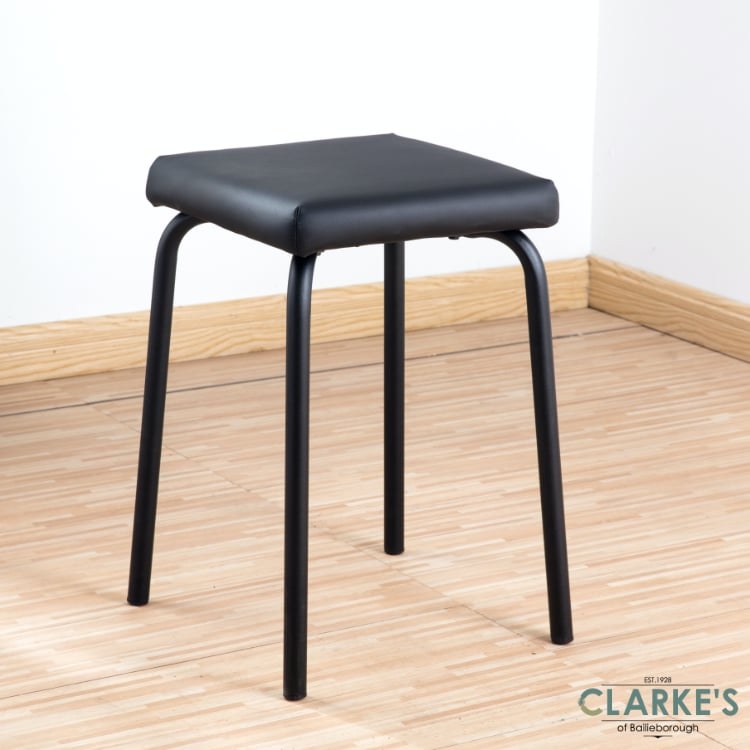 Capri Stacking Stool Black - Clarkes Bailieborough