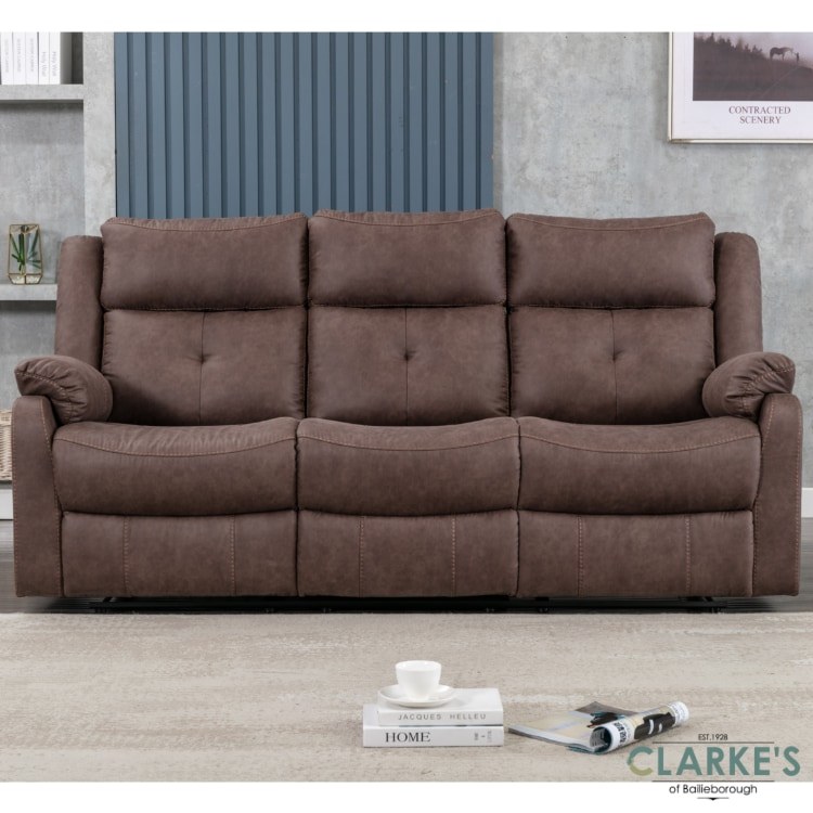 Casey 3 Seater Recliner Sofa Chestnut - Clarkes Bailieborough