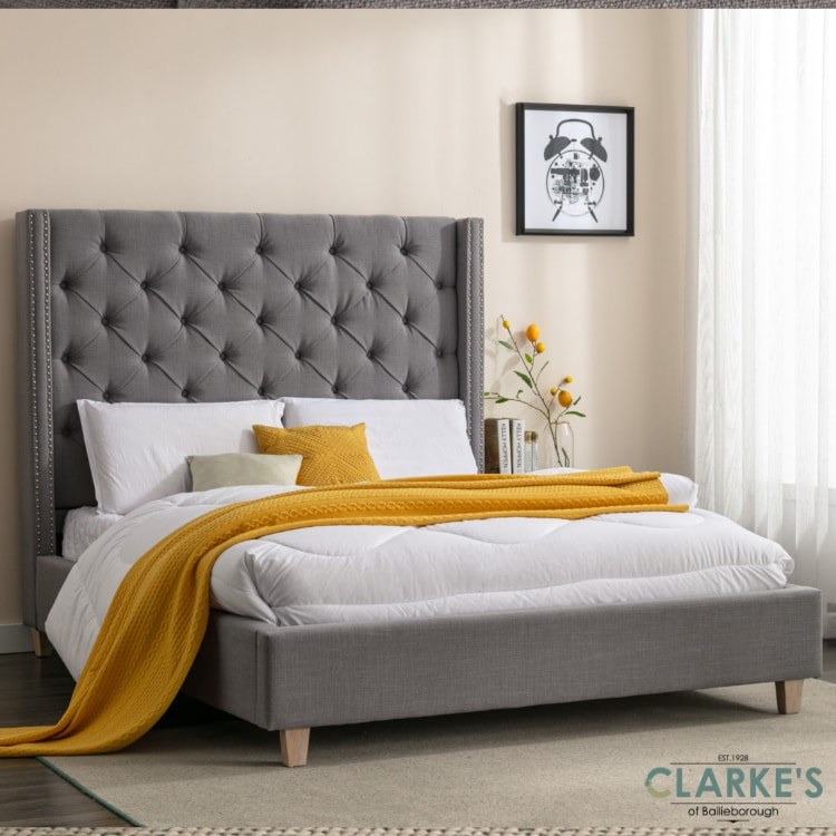 Chelsea Linen 5ft Bed Frame Grey - Clarkes Bailieborough