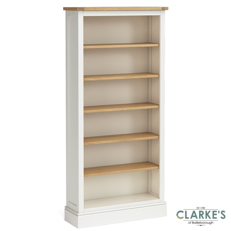 Chichester Ivory Large Bookcase with Oak Shelves - Clarkes Bailieborough