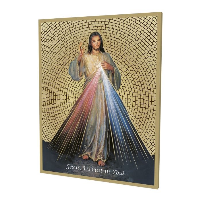 DIIVNE MERCY WOOD MOSAIC PLAQUE 8"X10" - Divine Mercy Gift Shop