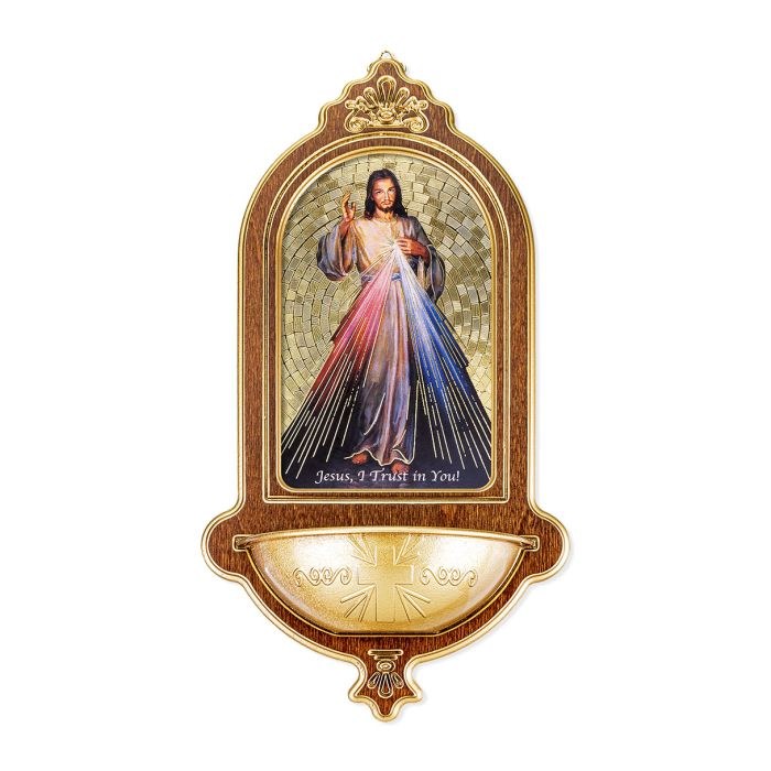 DIVINE MERCY LARGE HOLY WATER FONT - Divine Mercy Gift Shop
