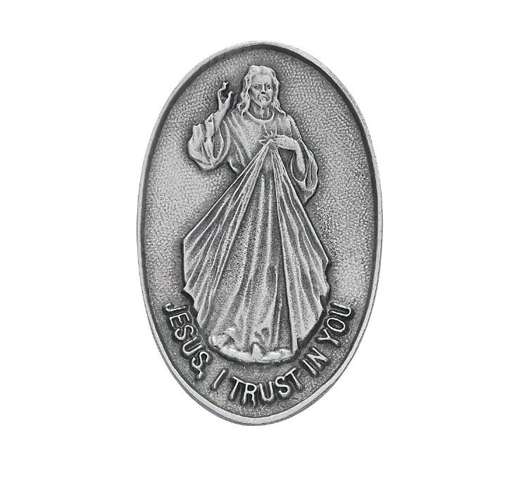 DIVINE MERCY VISOR CLIP OVAL - Divine Mercy Gift Shop