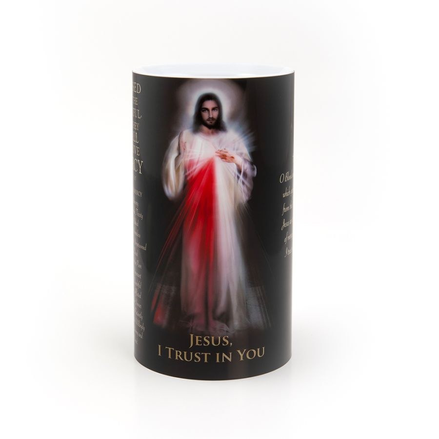 4X7 DIVINE MERCY LED CANDLE - Divine Mercy Gift Shop