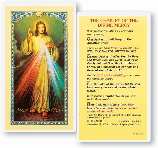 THE CHAPLET OF THE DIVINE MERCY LAMINATED PRAYERCARD - Divine Mercy ...